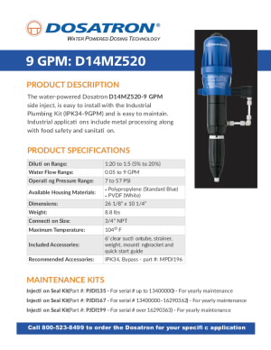 D14MZ520 injector | DosatronUSA